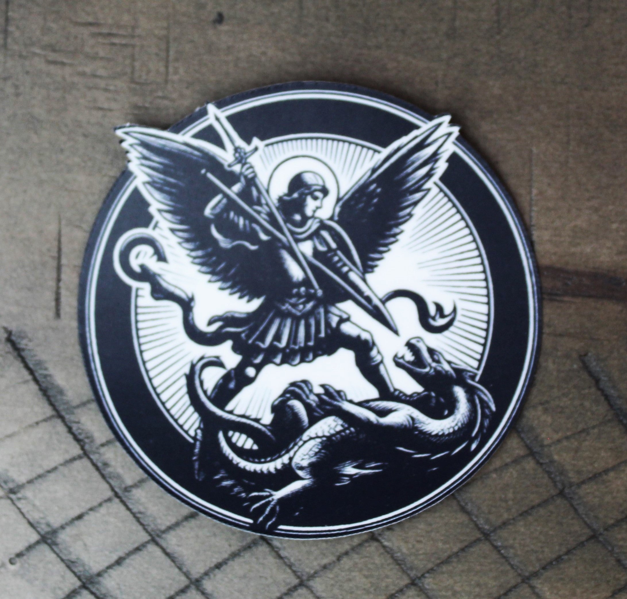 Saint Michael the Archangel - Black and White – Humble Threads